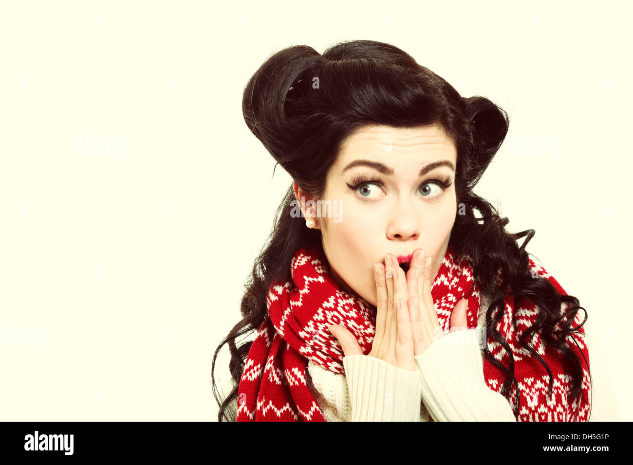 Surprised pin up girl retro hi-res stock photography and images - Alamy