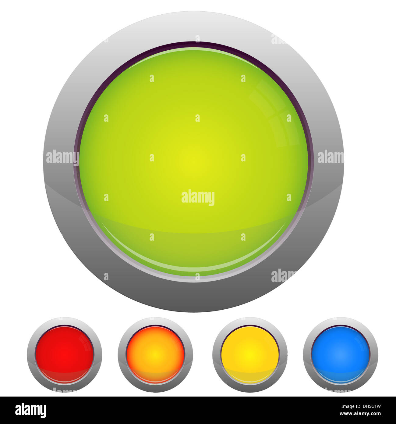 Glossy button set on white background Stock Photo - Alamy