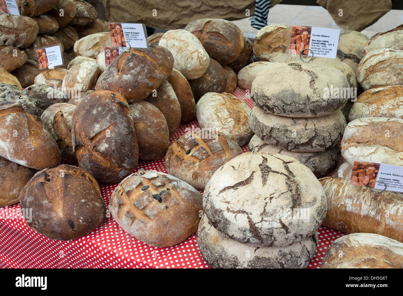 Fresh bread stall in Broadway Market, London, England, UK Stock Photo ...