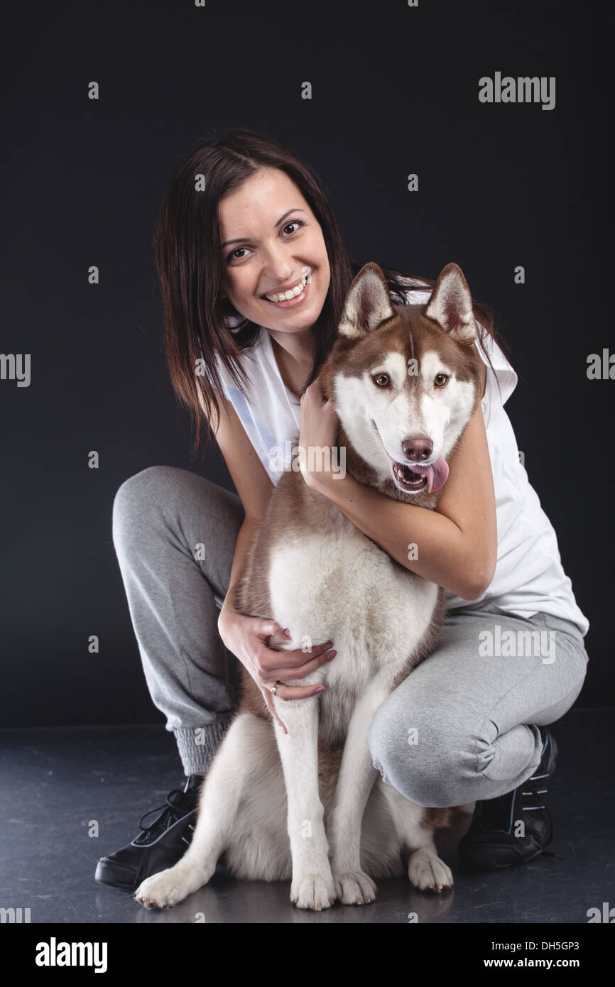 owner with her dog Stock Photo - Alamy