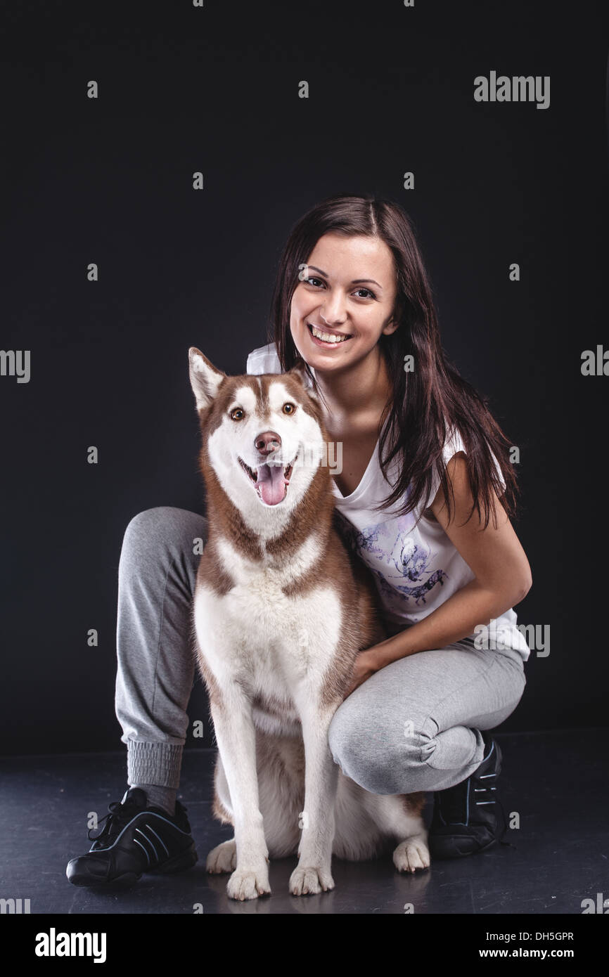 owner with her dog Stock Photo - Alamy