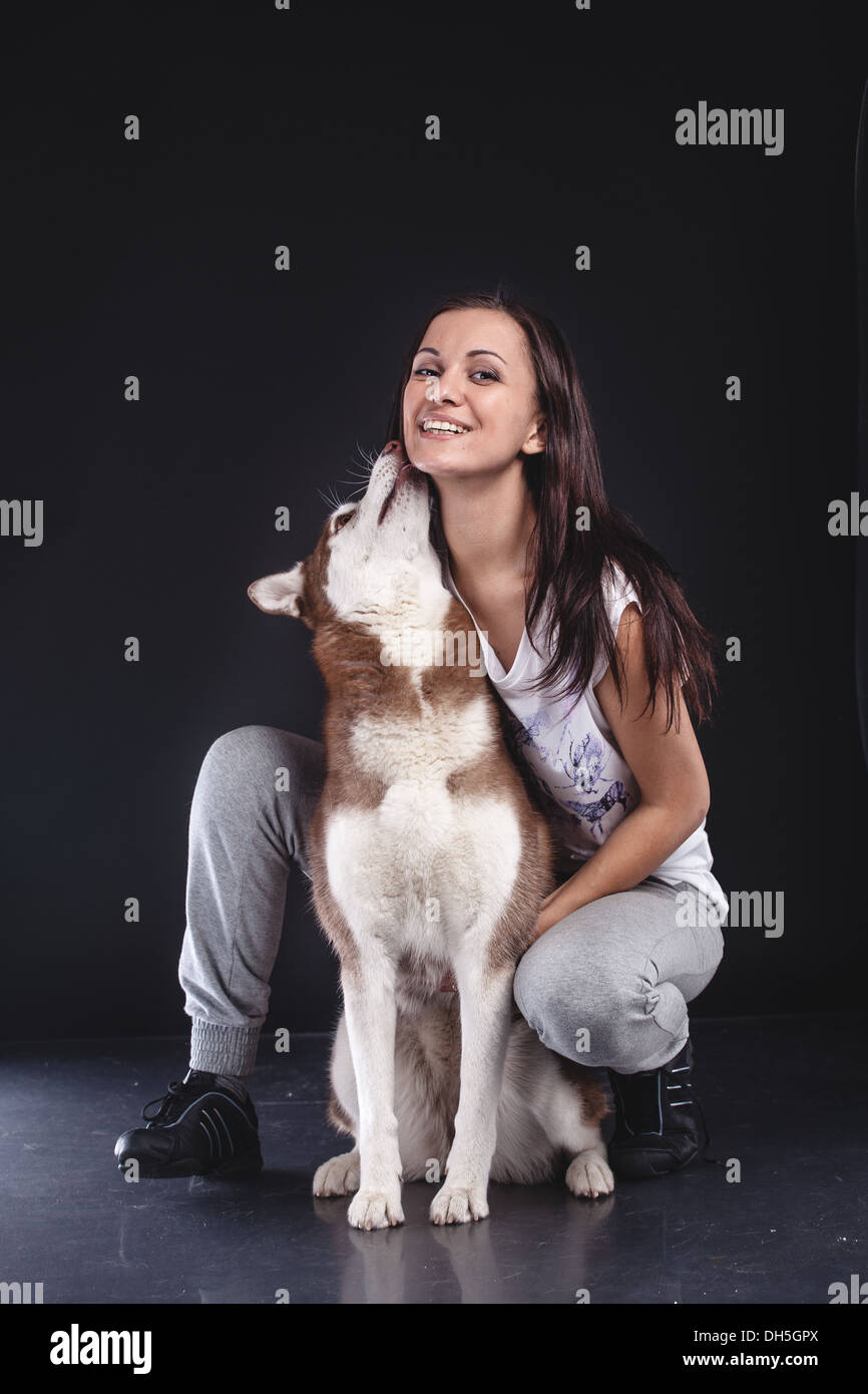 owner with her dog Stock Photo - Alamy