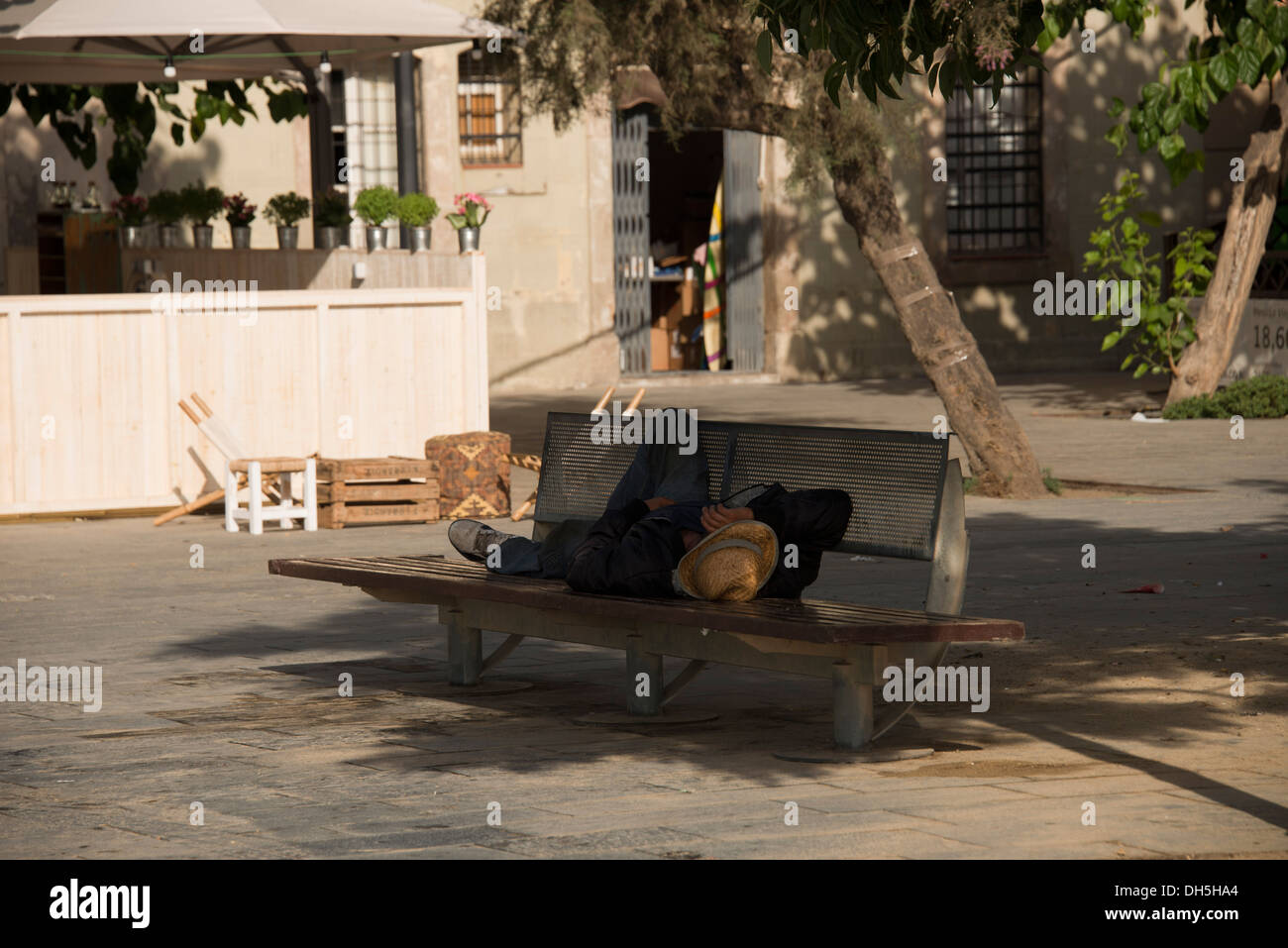 Homeless in Barcelona Spain Stock Photo - Alamy