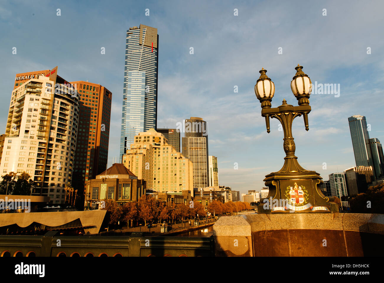 Southbank Precinct viewed from Princes Bridge in the city centre Stock ...