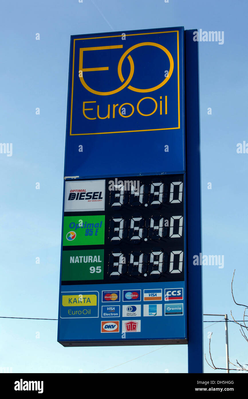 Euro Oil EO EuroOil logo sign Prague Czech Republic Stock Photo - Alamy
