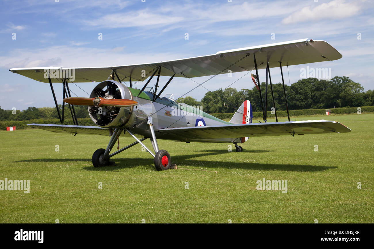 A 1937 Gloster Gladiator fighter at the Shuttleworth museum, England ...