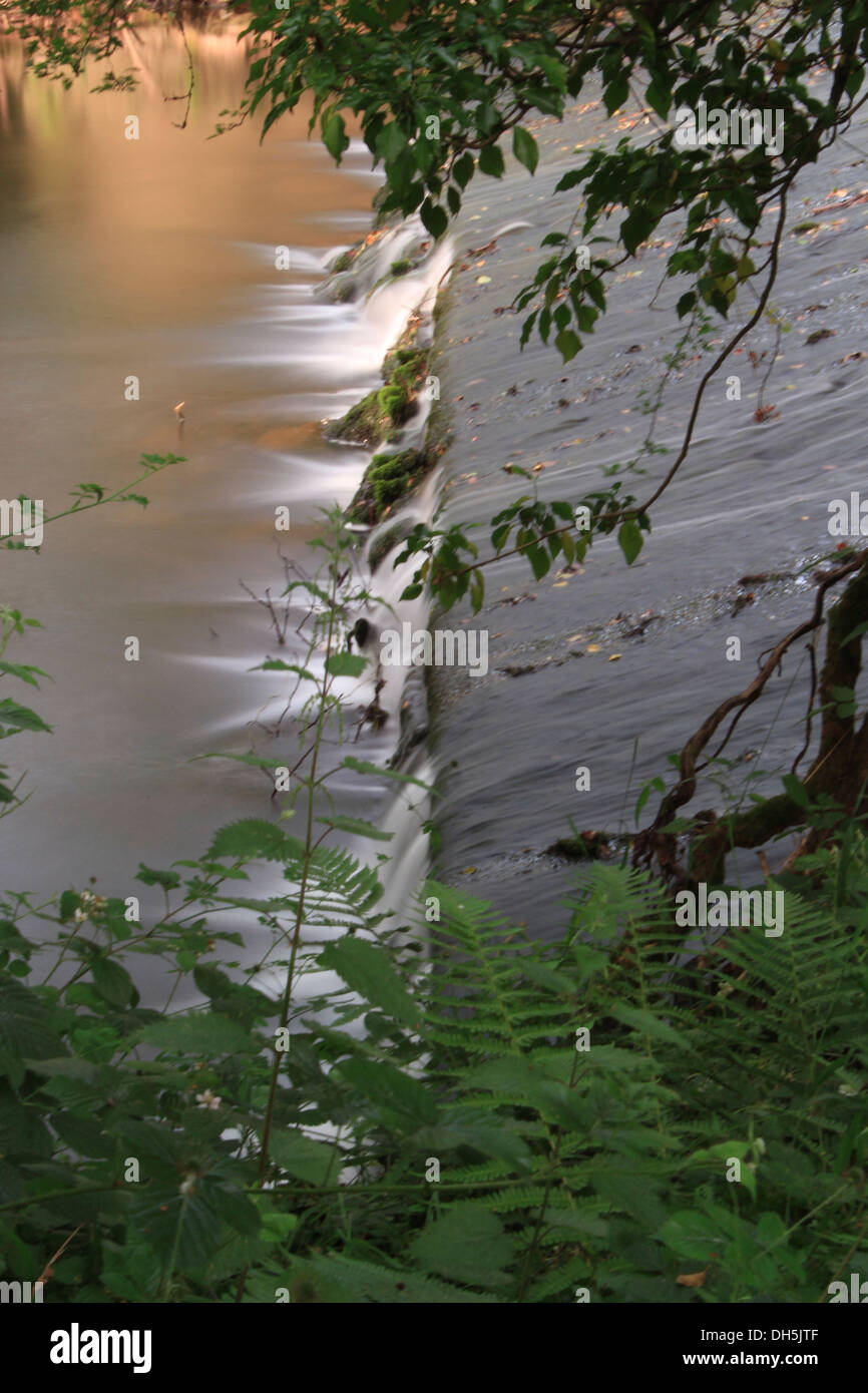 Beautiful Weir at the Knapp and Paper Mill, Worcestershire Stock Photo ...