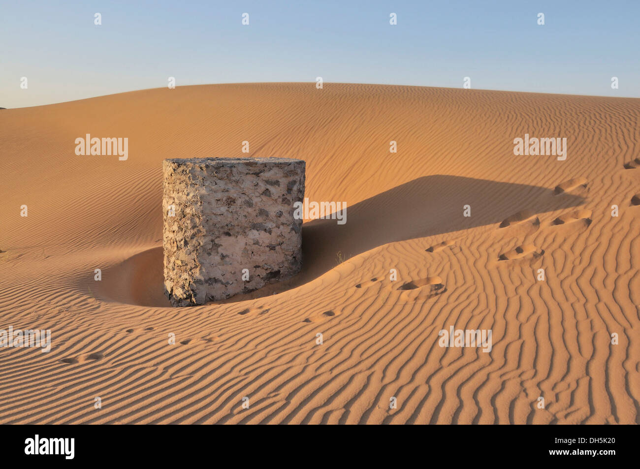 Vertical access shaft of a Qanat, irrigation system in Merzouga ...