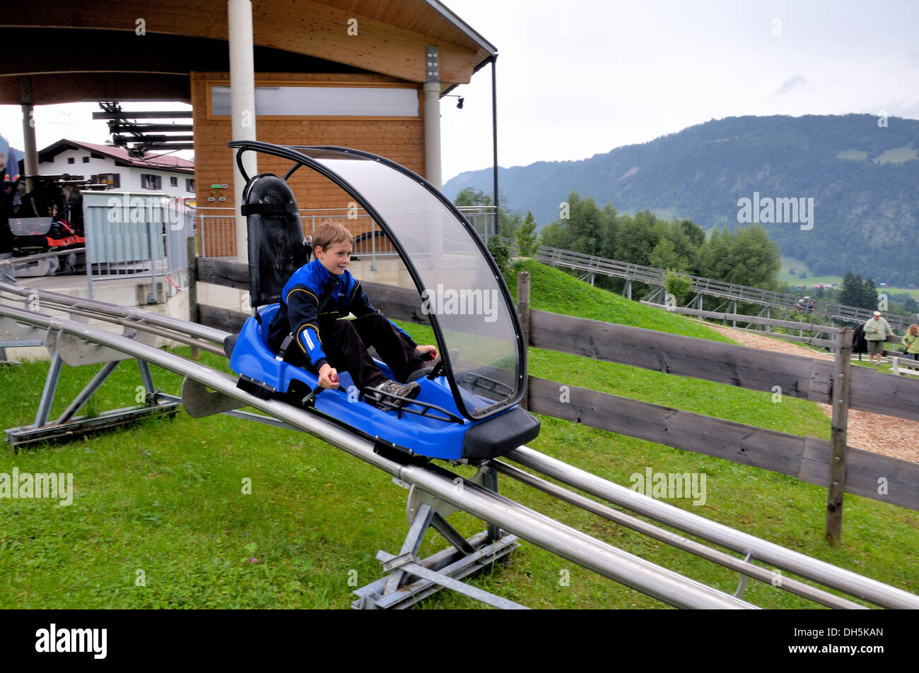 SoellereckRodel, an alpine roller coaster, near the valley station of ...