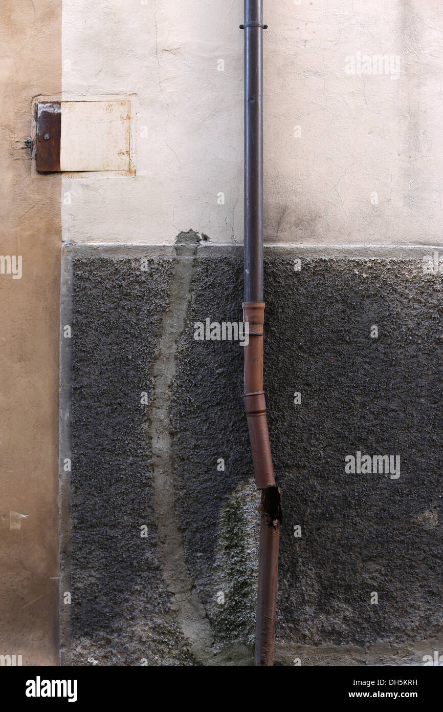 Old Wall with a rusty gutter,Arezzo, Italy, Europe Stock Photo - Alamy