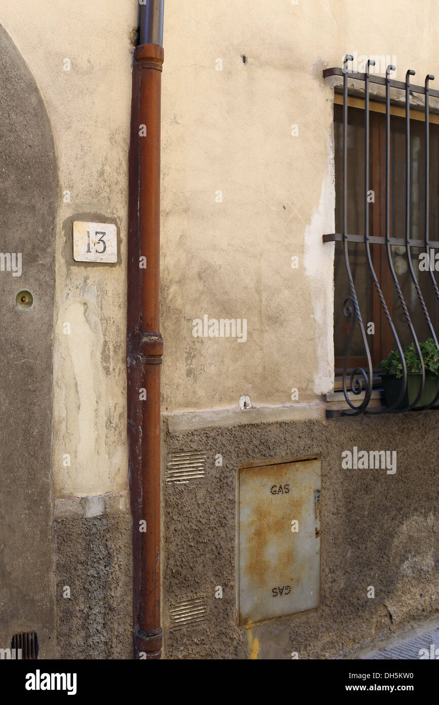 Old Wall with a rusty gutter,Arezzo, Italy, Europe Stock Photo - Alamy