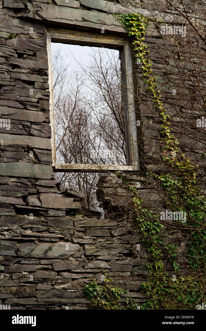 Derelict Window Frame The window in the gable end of what was the main ...