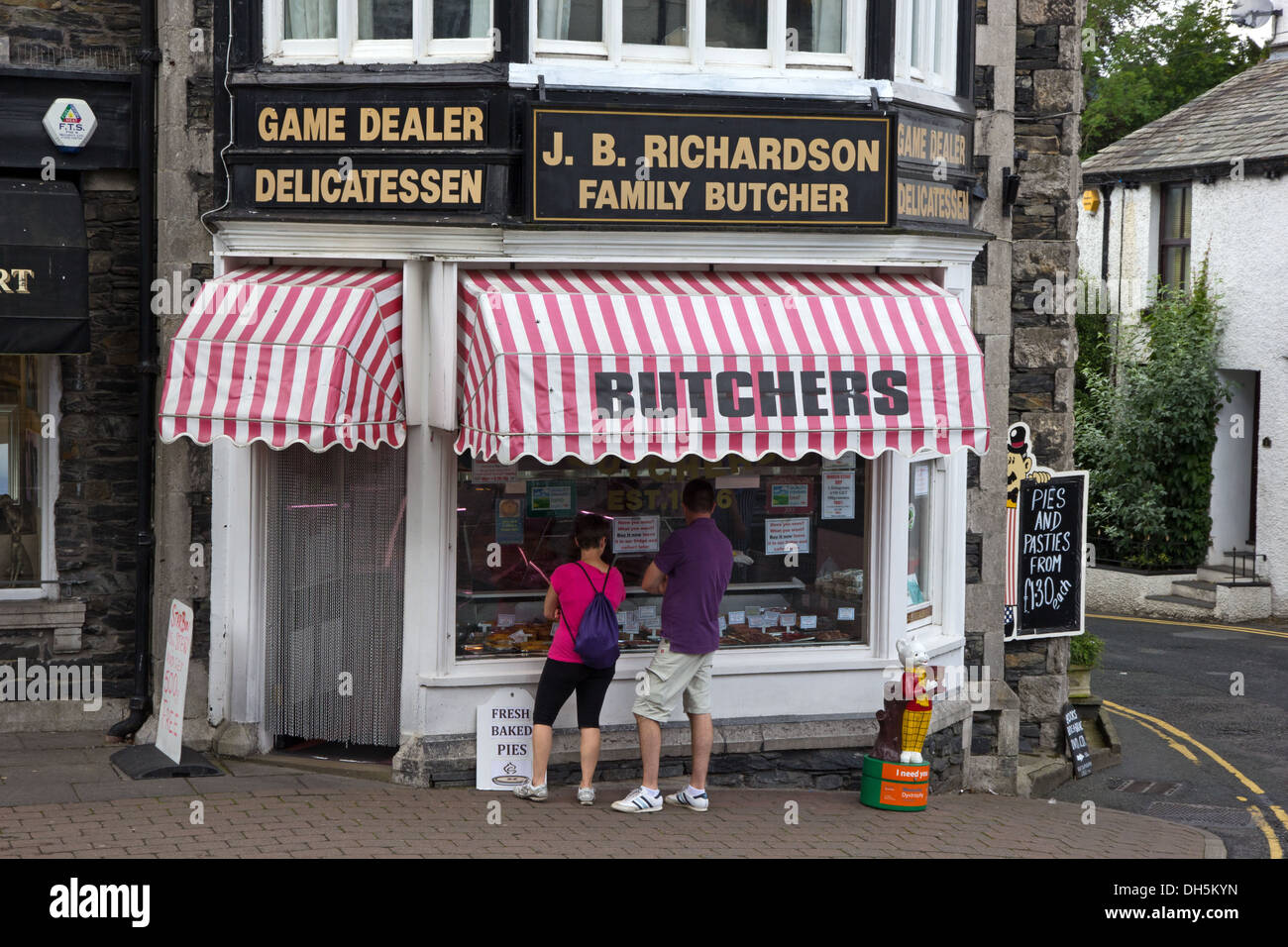 J. B. Richardson, Family Butcher shop, Bowness Stock Photo - Alamy