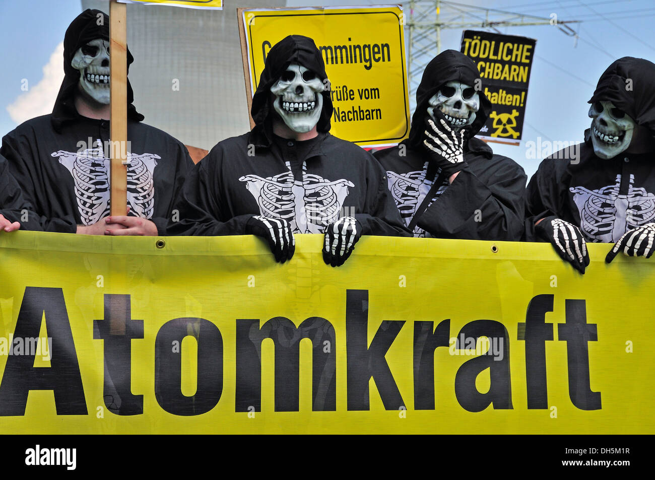 Anti nuclear power demonstration at the Gundremmingen nuclear power ...