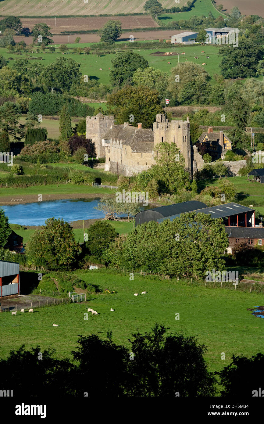 Stokesay Castle 13th century fortified manor house exterior, near ...
