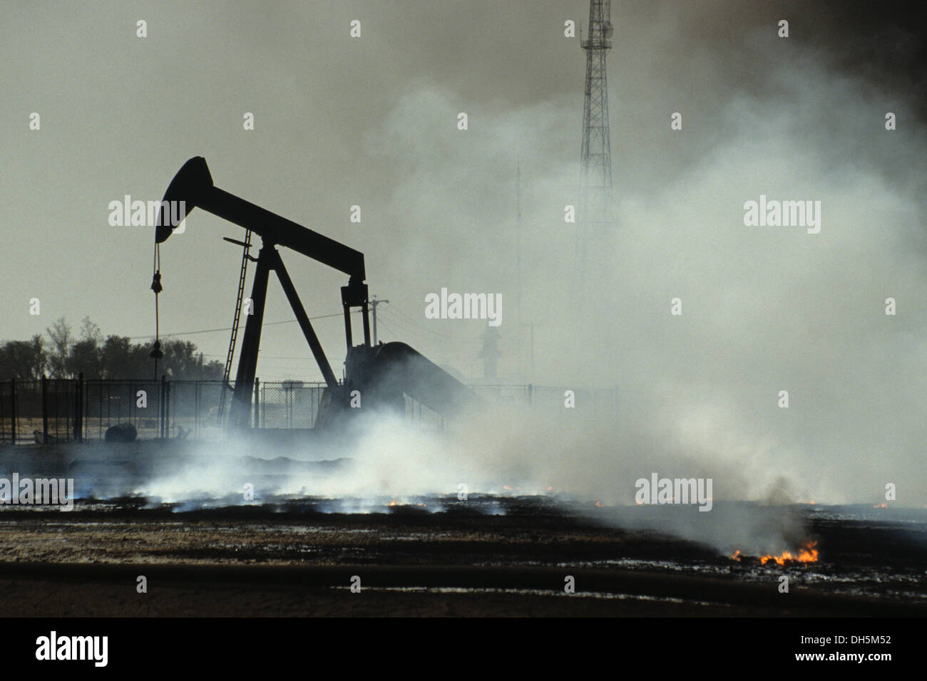 The aftermath of the 1991 Gulf War in Kuwait : oil wells in fire in the ...