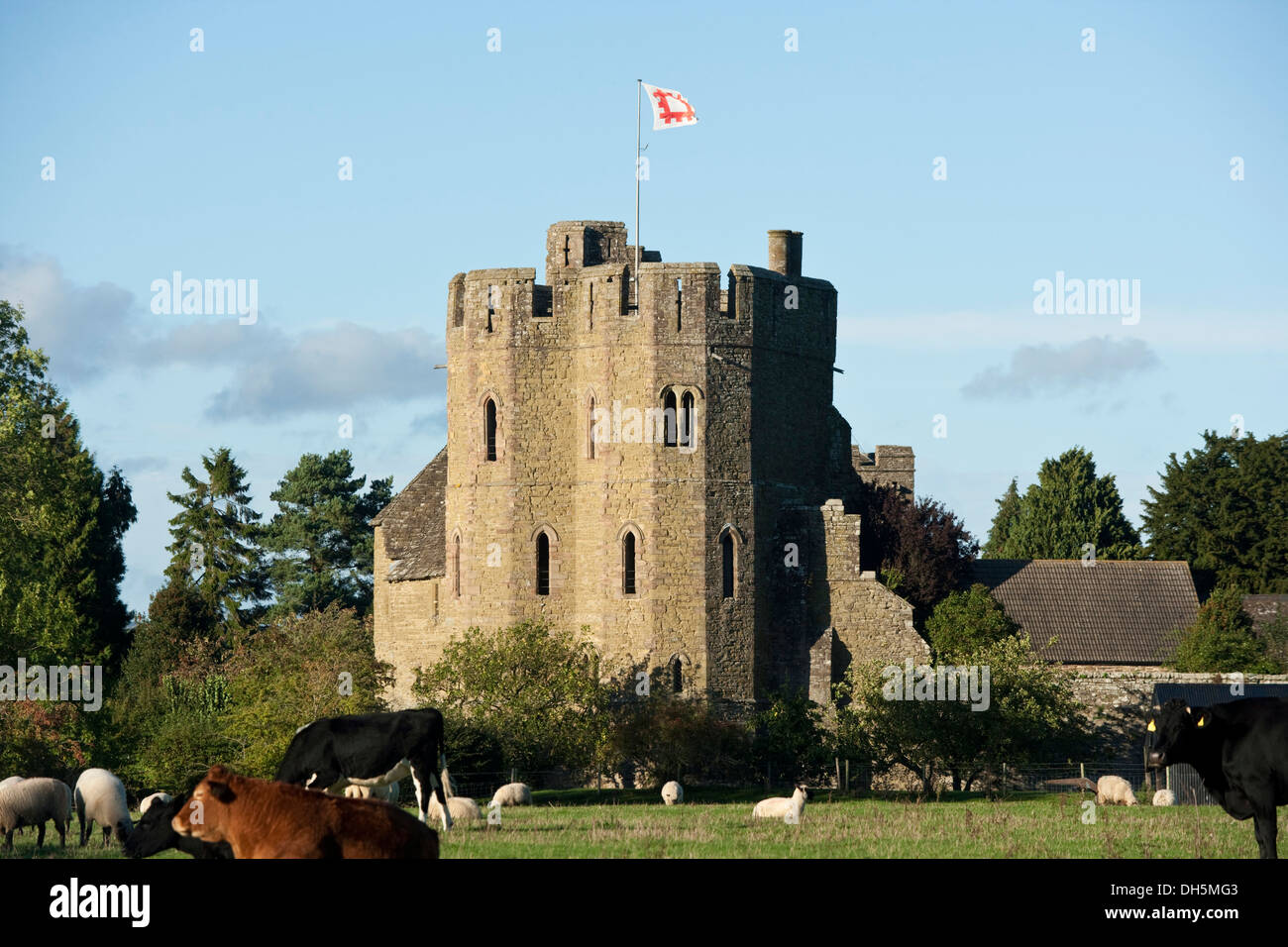 Stokesay Castle 13th century fortified manor house exterior, near ...