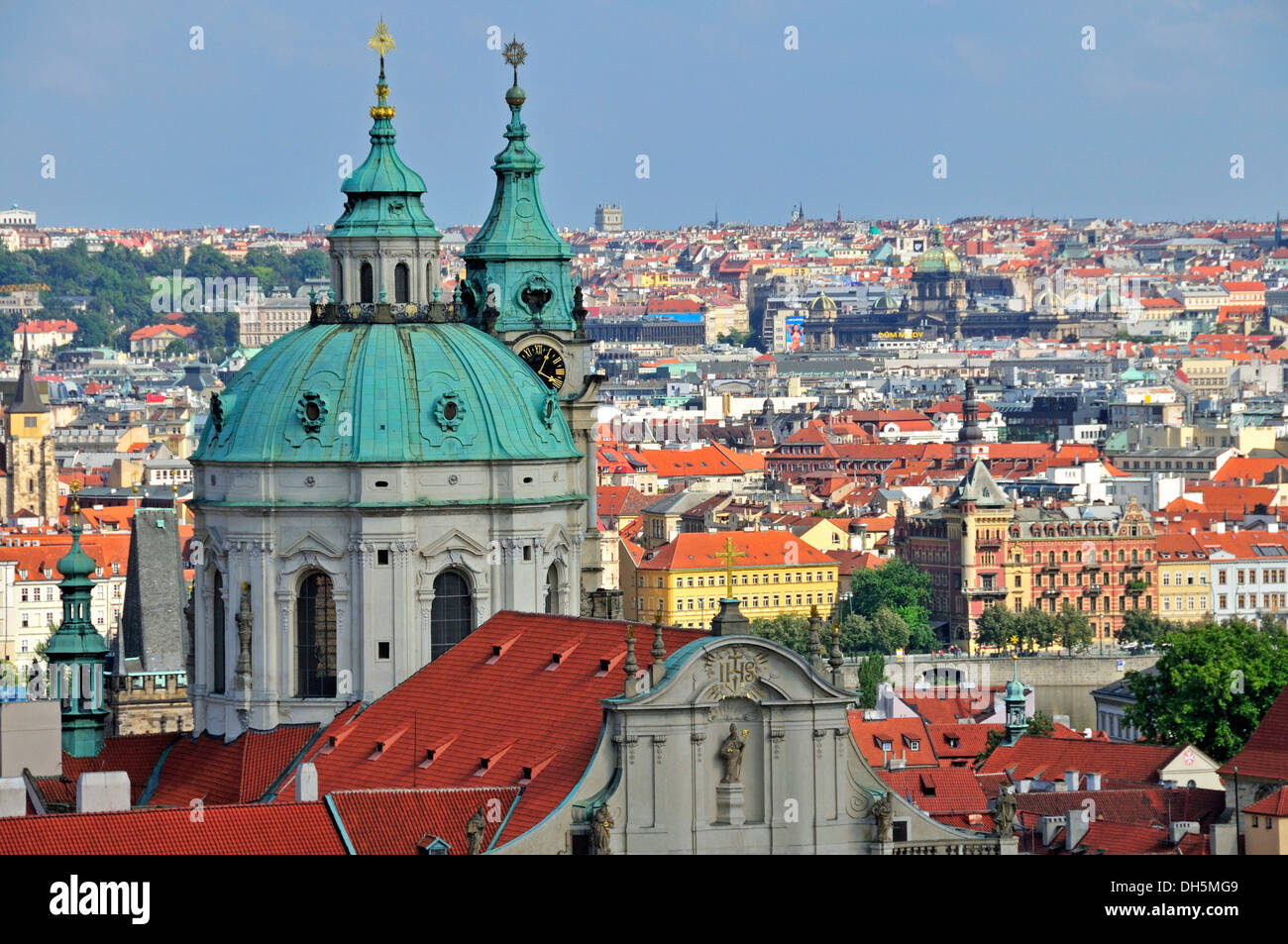 Panoramic view across the historic centre of Prague, UNESCO World ...
