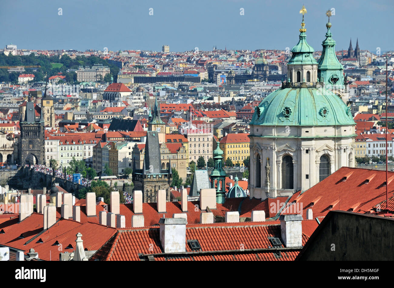 Panoramic view across the historic centre of Prague, UNESCO World ...