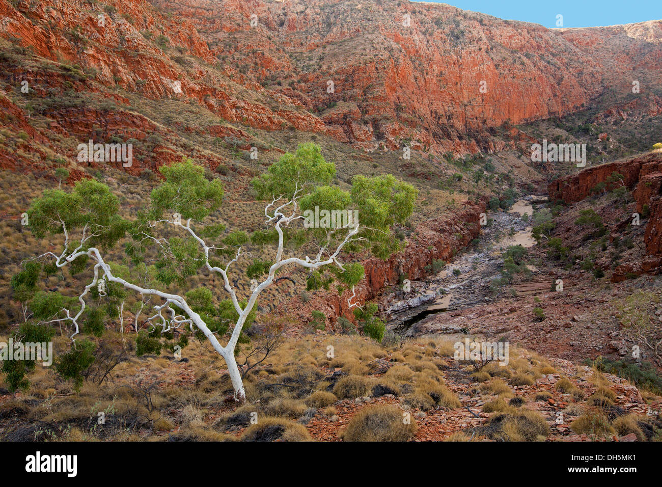 Spectacular view of rugged outback landscape with Ormiston Gorge ...