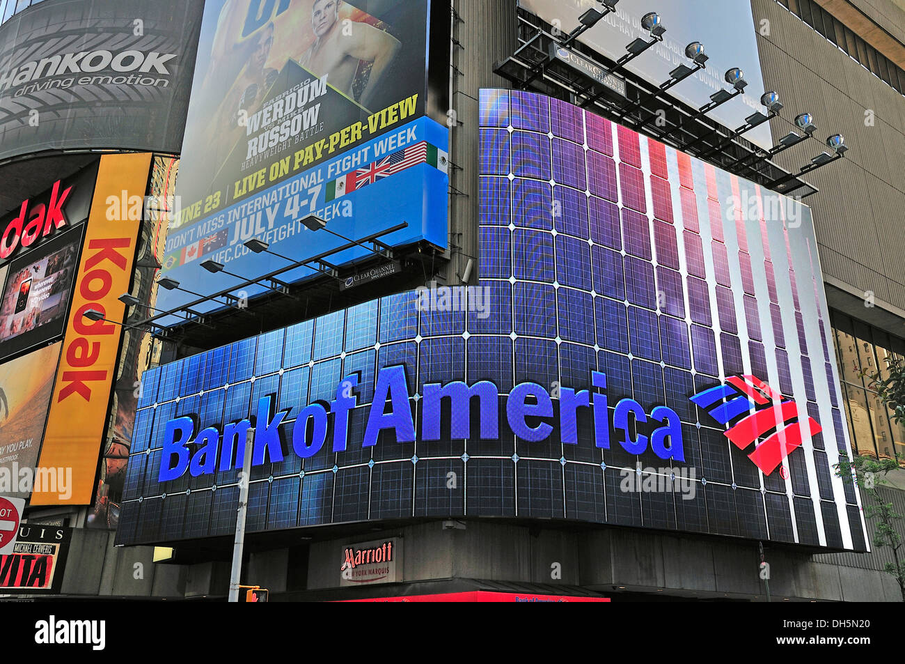 Oversized illuminated advertising hoarding, Times Square, Midtown ...