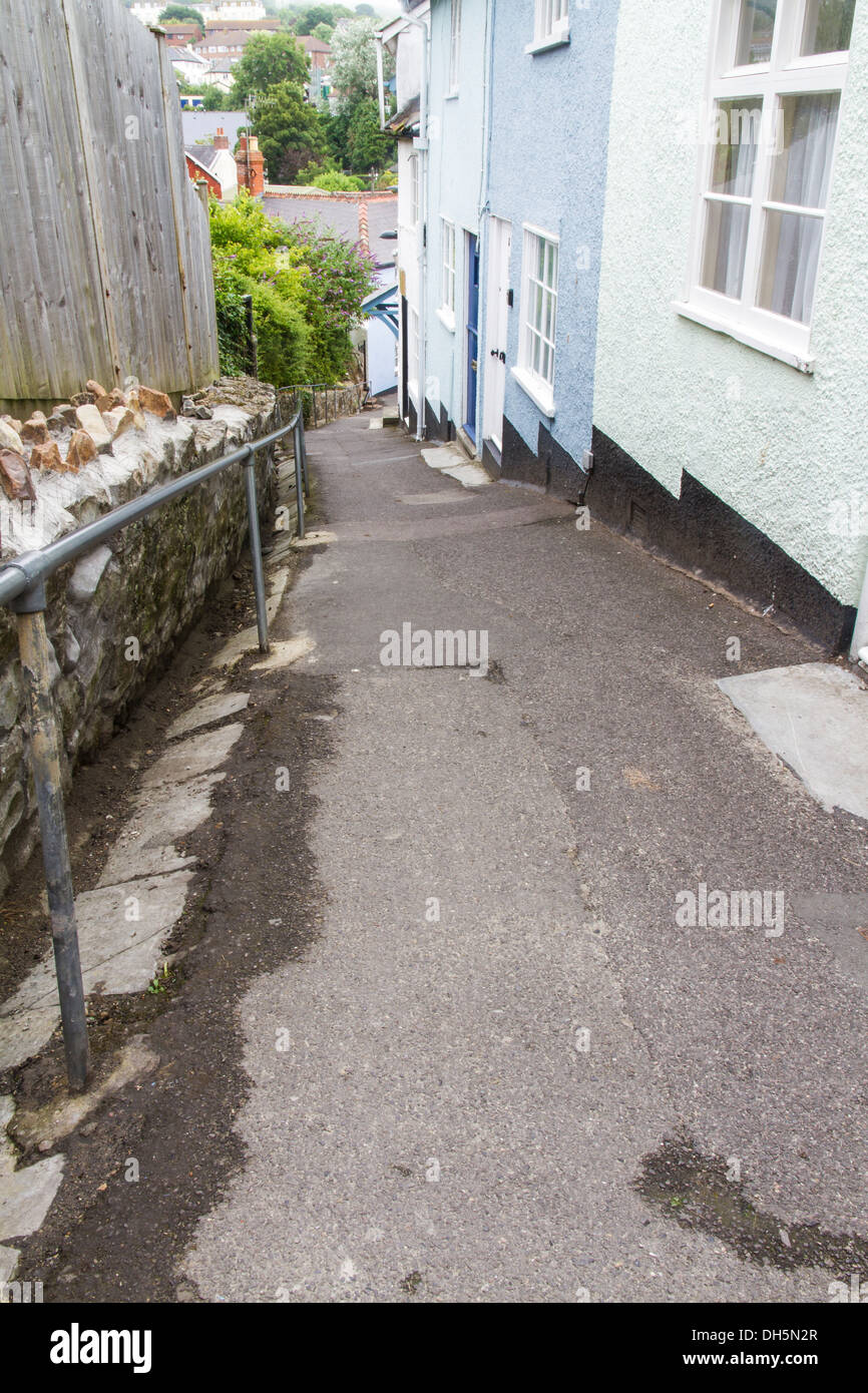 Steep walkway in Lyme Regis, Dorset, England, United Kingdom Stock ...