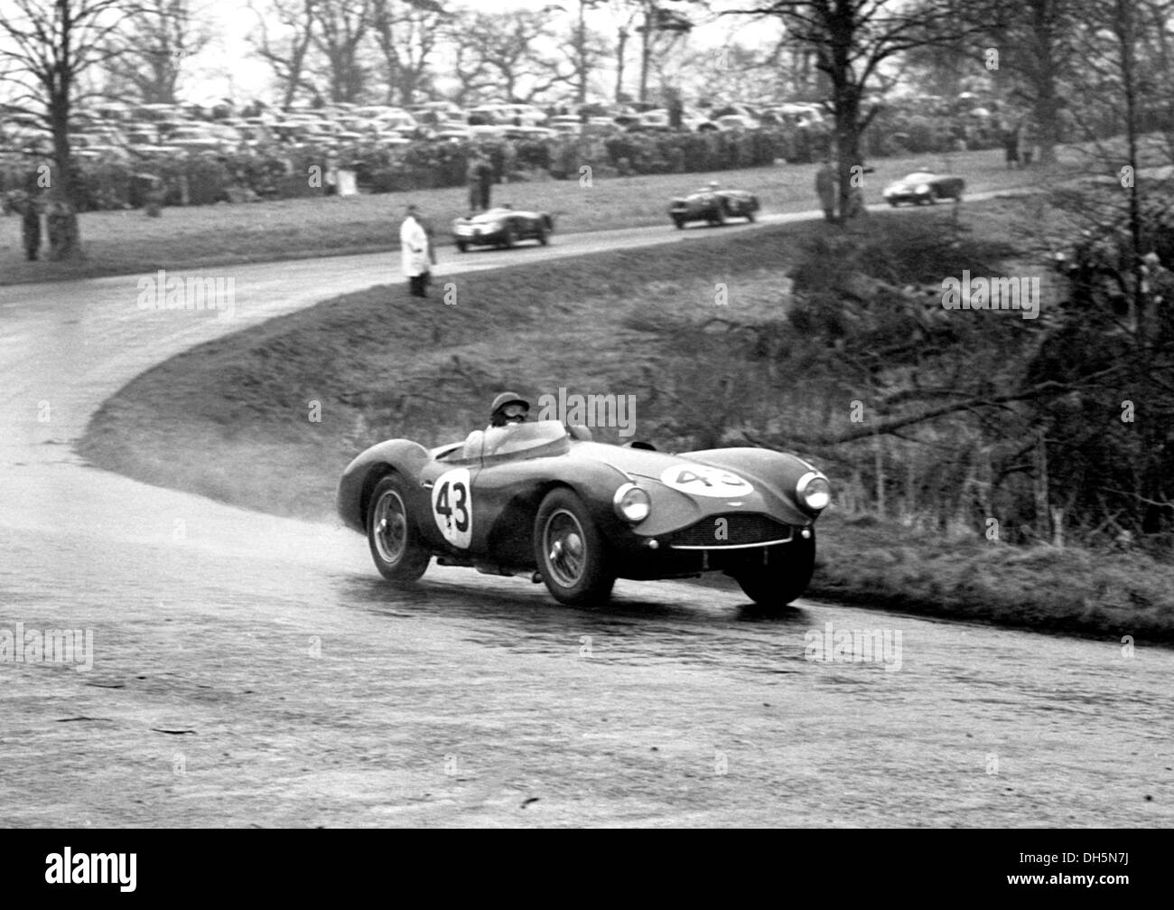 Ken Wharton racing in an Aston Martin DB3S finishing 11th in the ...