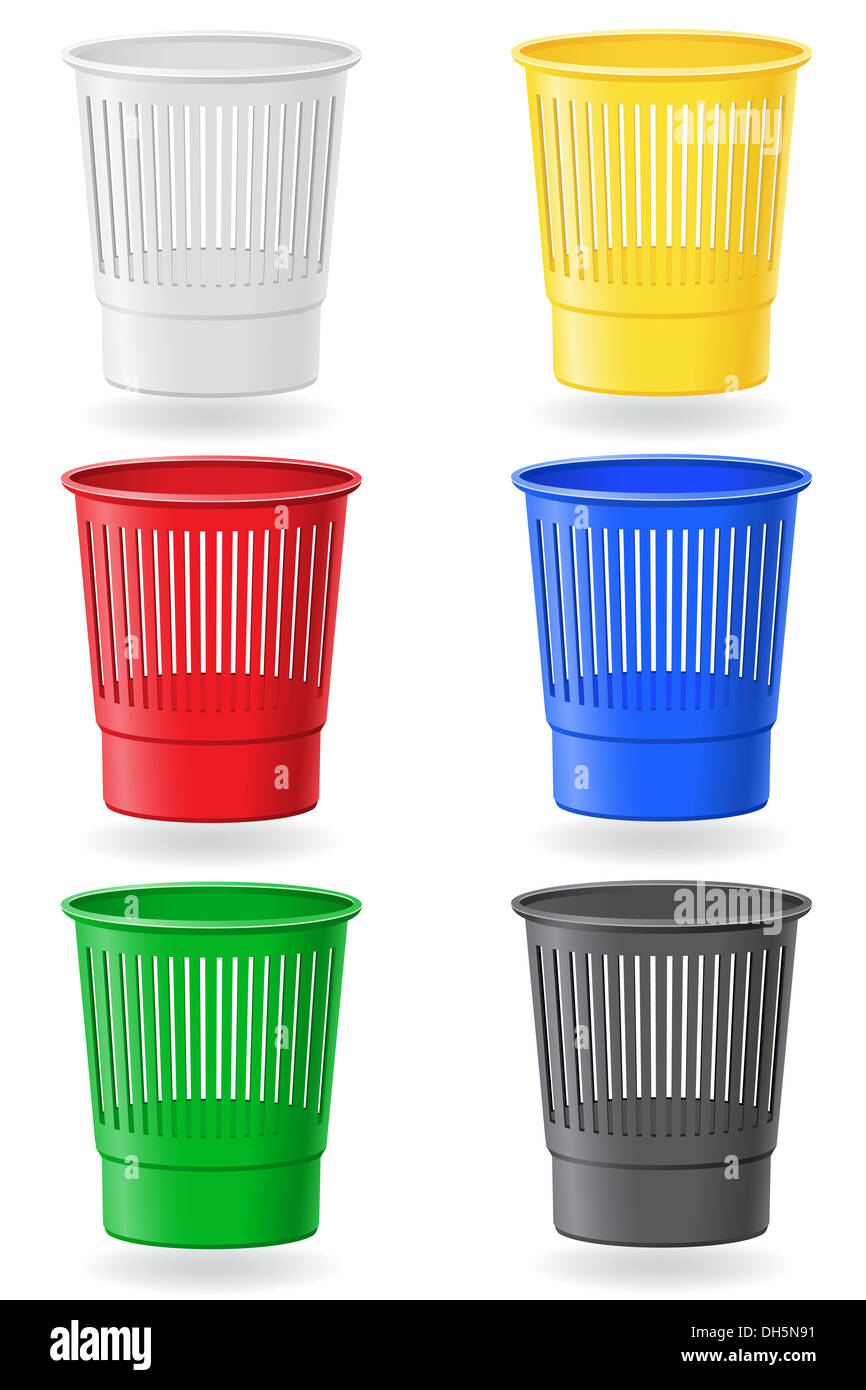 dustbin colors illustration isolated on white background Stock Photo ...