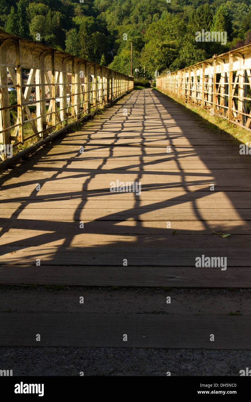 The Wire Bridge used to carry a branch railway line to the metal works ...