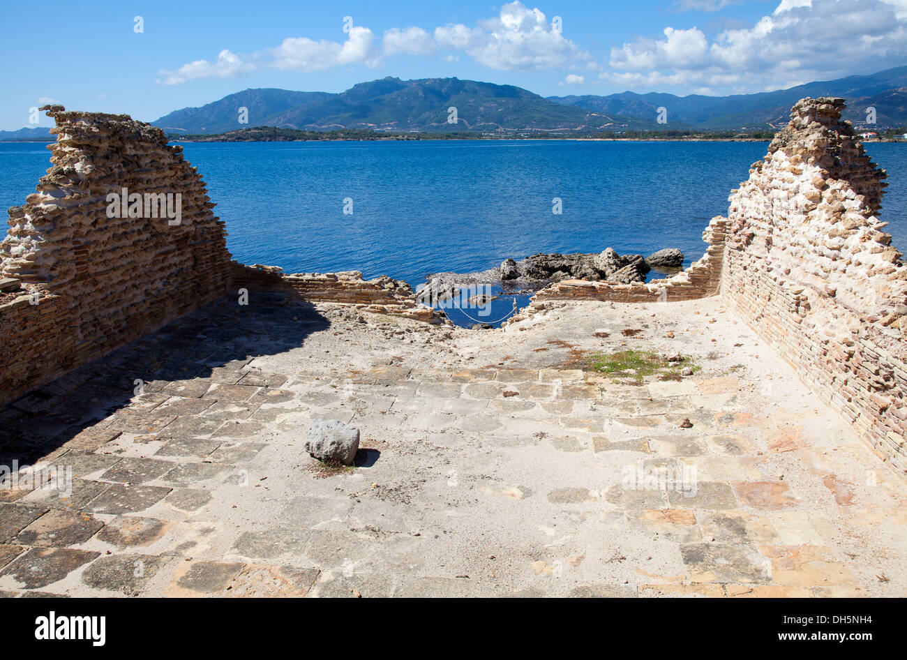 Nora Ruins, Thermal Baths on Seafront in Southern Sardinia Stock Photo ...