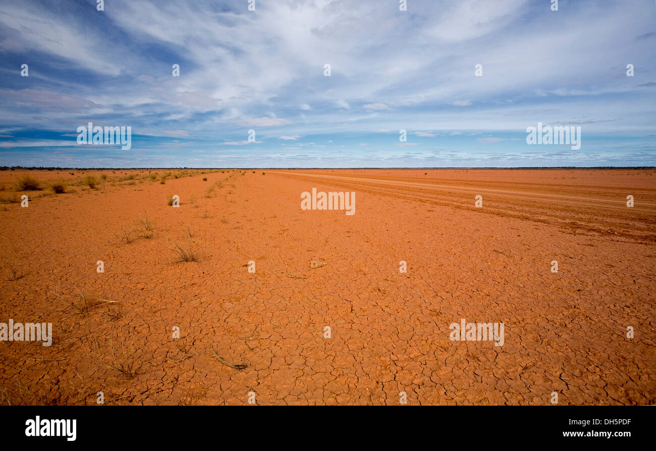 Australian outback landscape - vast barren red treeless plains of ...