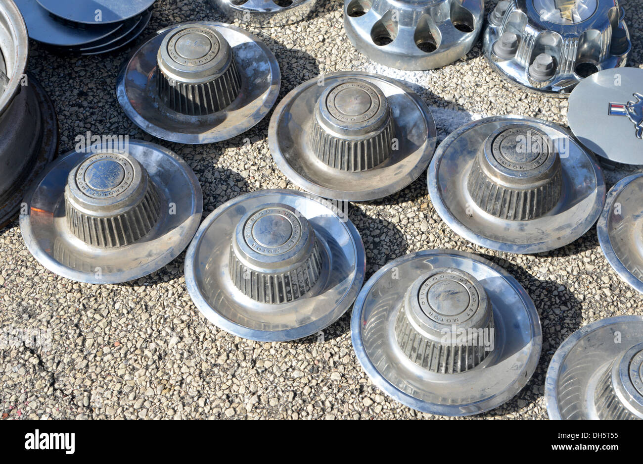 Car parts for sale at an auto jumble swap meet at Route 66 Raceway ...