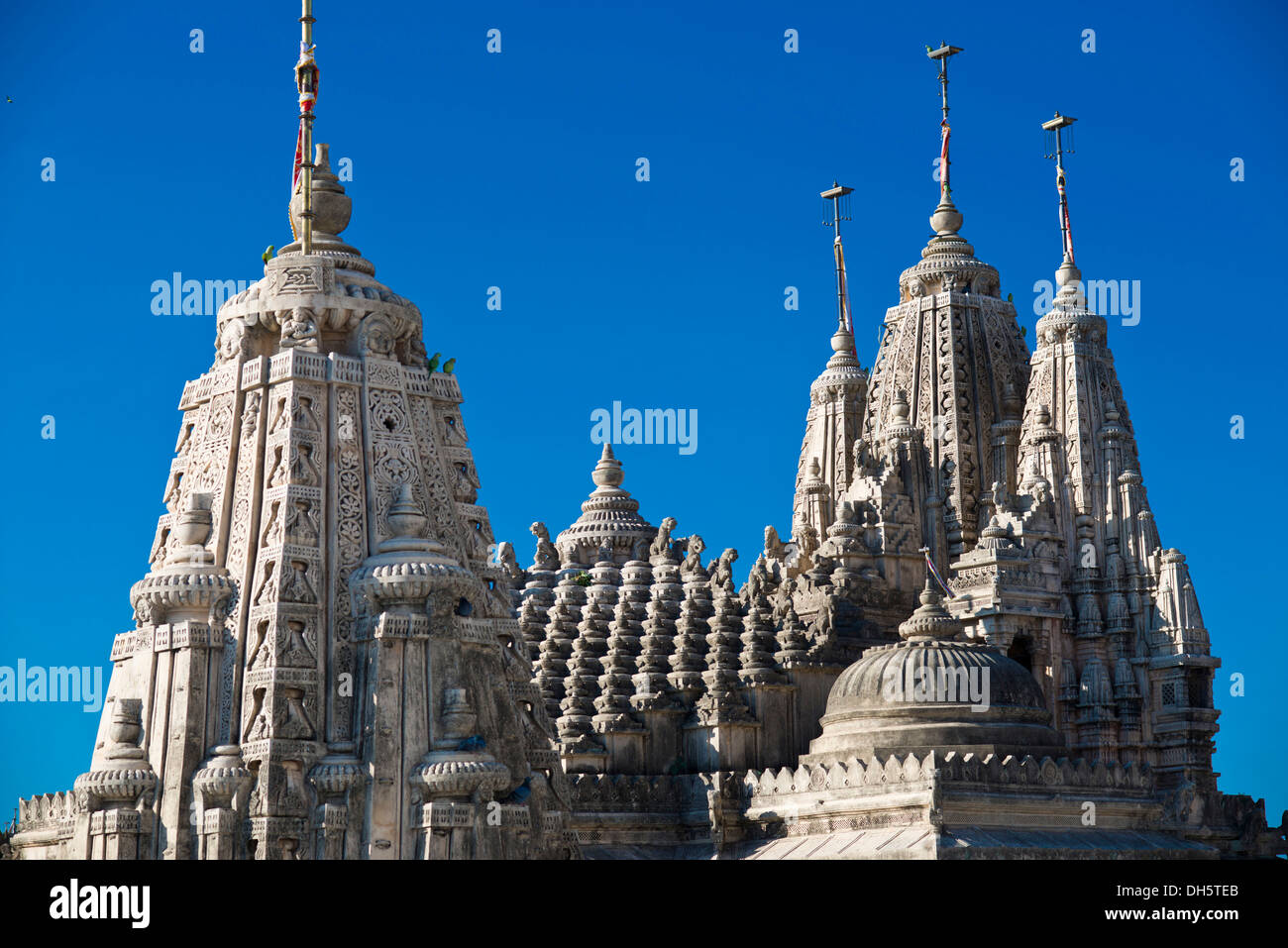 Domes and Shikhara towers at a temple complex on the holy mountain ...