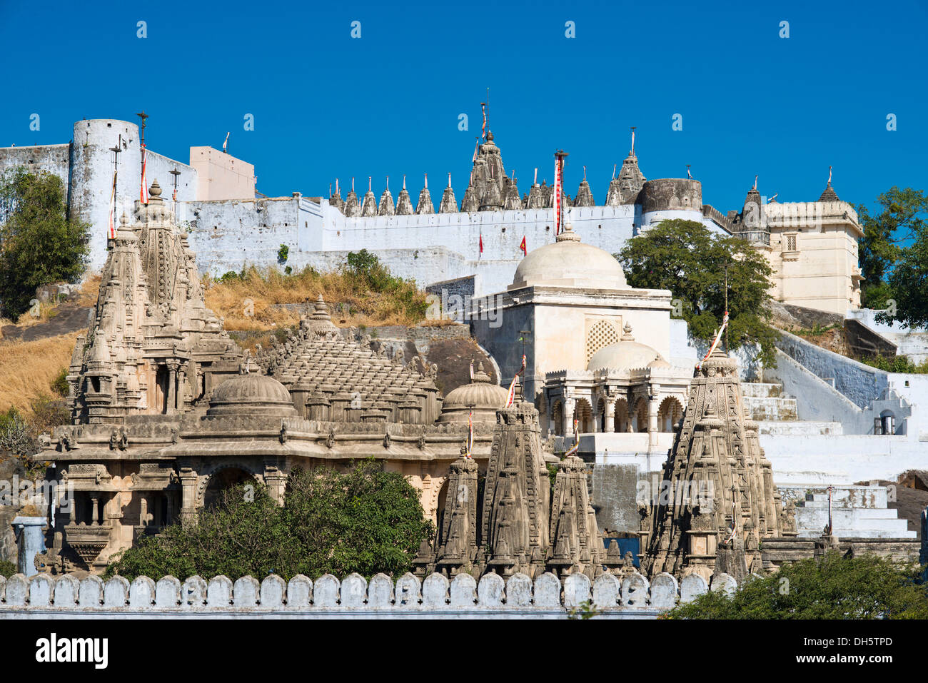 Temple complex on the holy mountain of Shatrunjaya, important ...