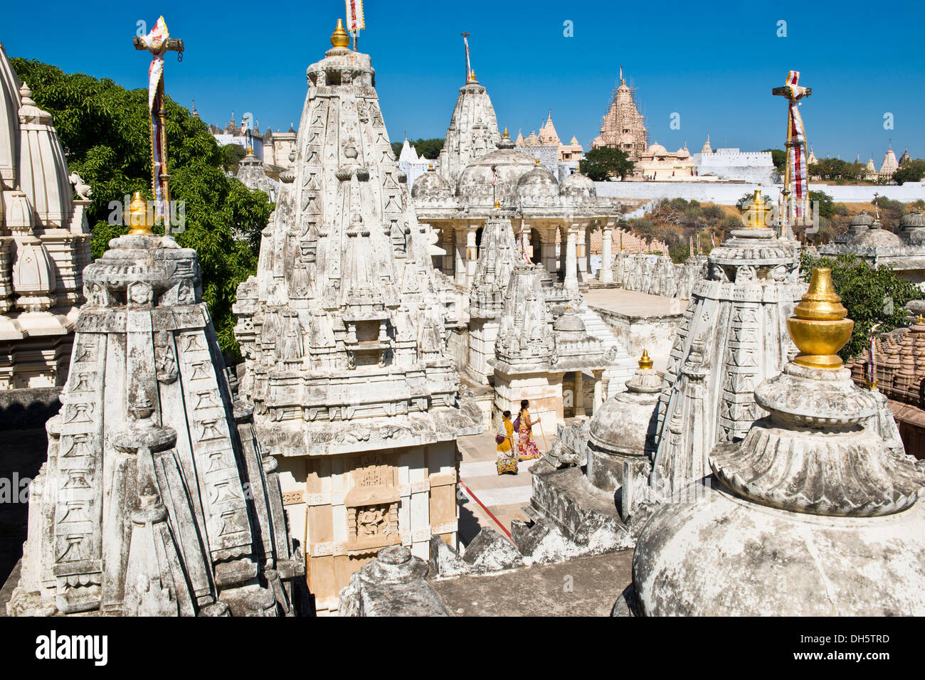 Domes and Shikhara towers of the temple complex on the holy mountain of ...