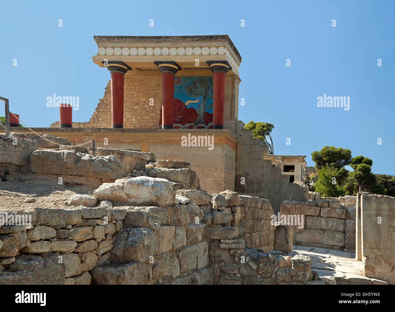 Restored North Propylaeum or North Entrance with the fresco of the ...