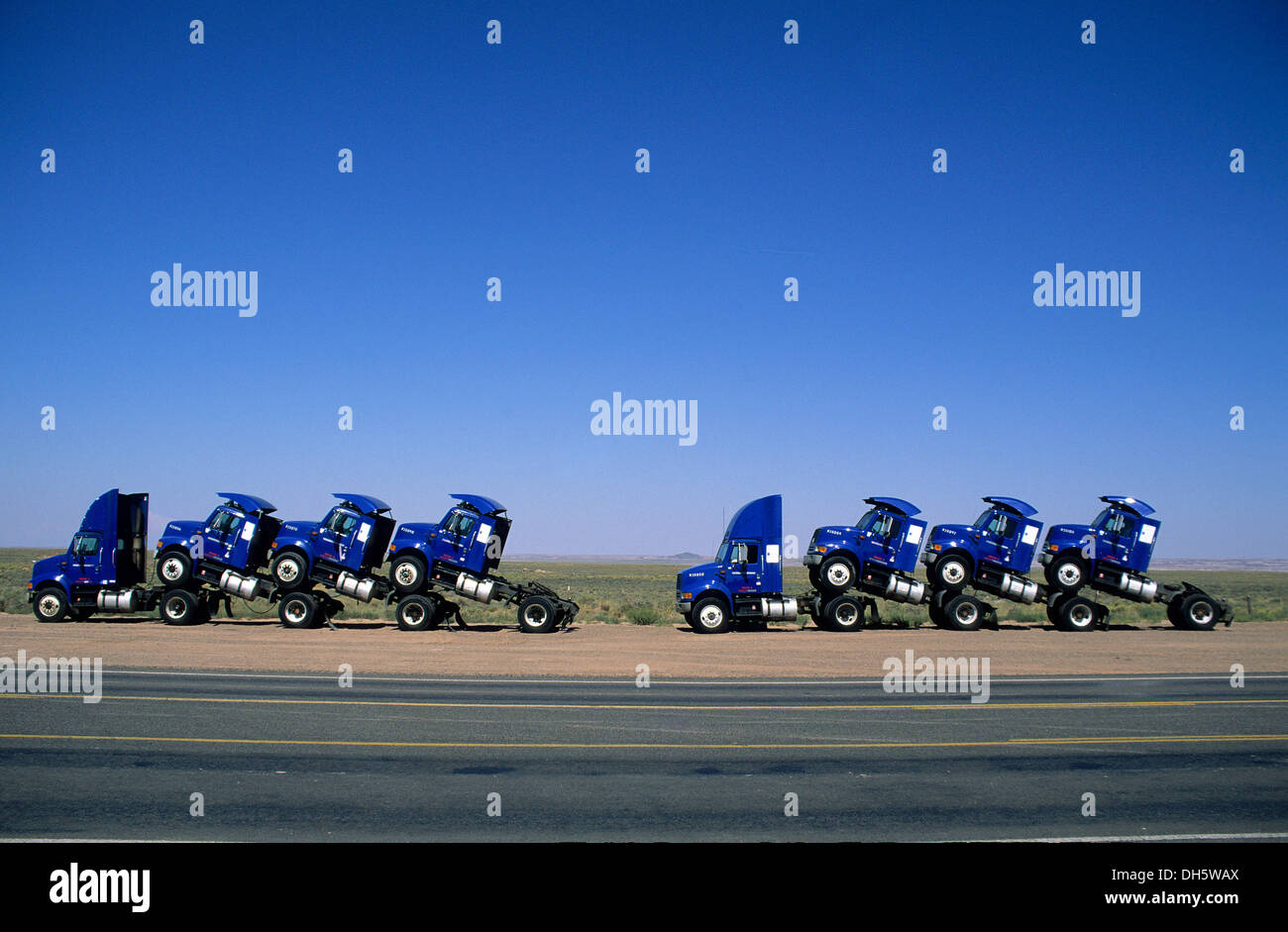 Transport of 6 semi-trailer rigs, USA Stock Photo - Alamy