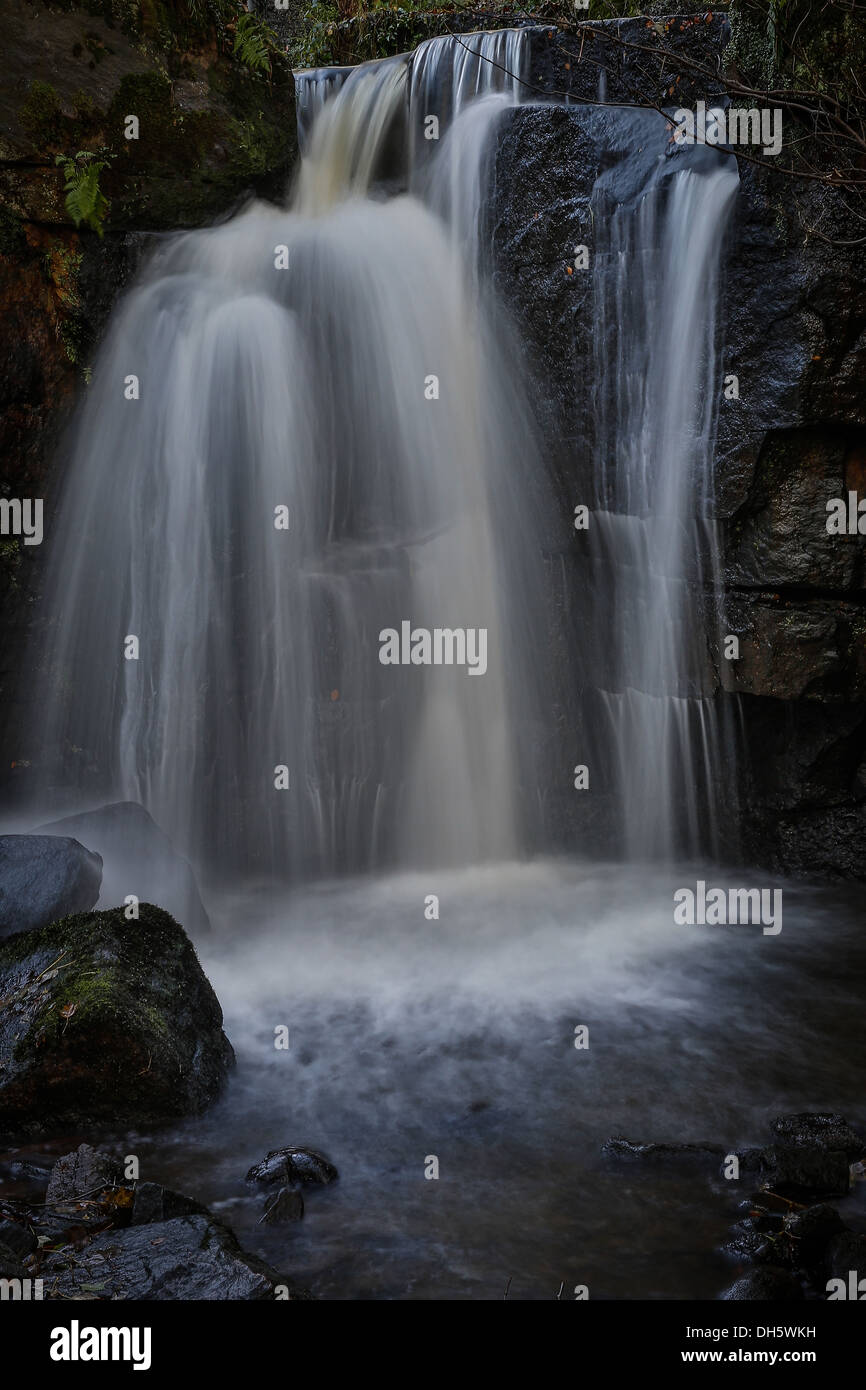 Views of Lumsdale waterfall with a slow shutter speed Stock Photo - Alamy