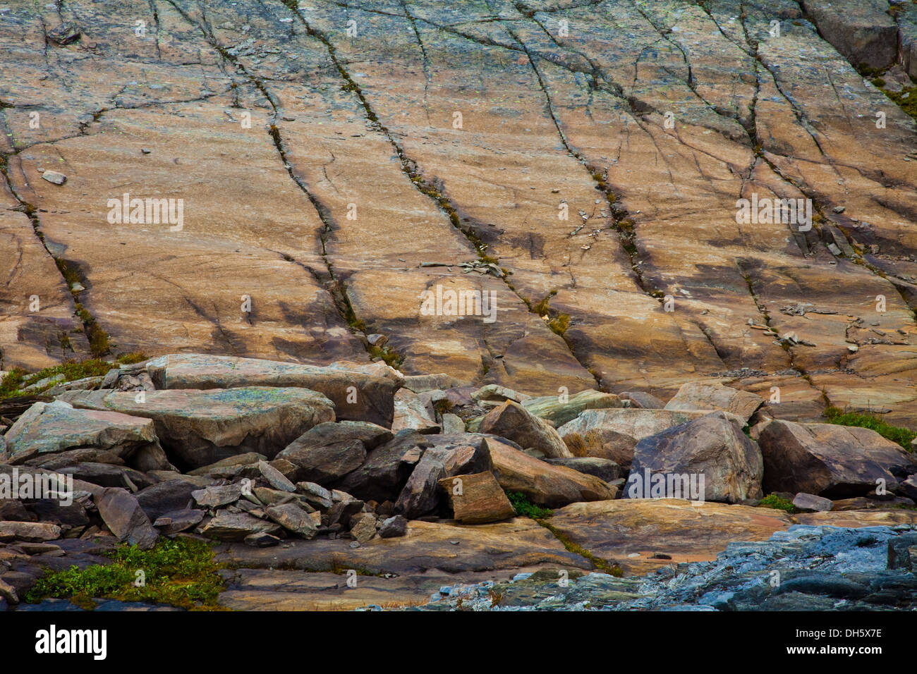 Evidence of glacial striation on mountain bedrock Stock Photo - Alamy