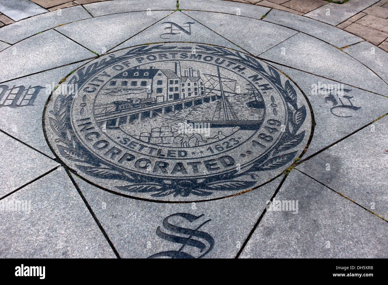 Plaque in the pavement in Portsmouth, New Hampshire, celebrating ...