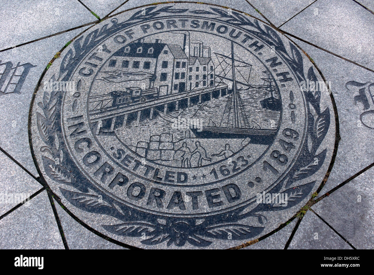 Plaque in the pavement in Portsmouth, New Hampshire, celebrating ...