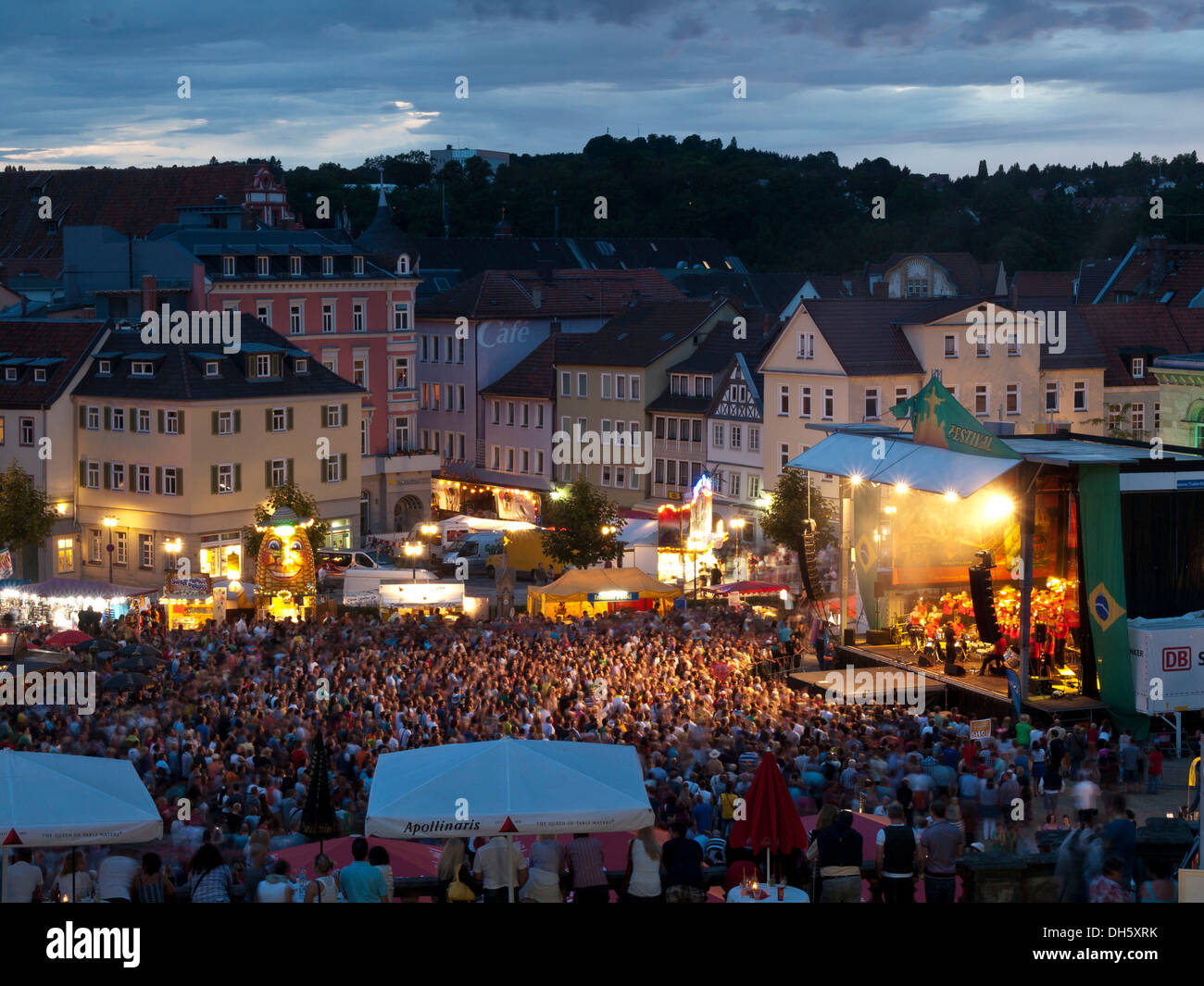 Samba festival Coburg, stage in Schlossplatz square, Schloss Ehrenburg ...