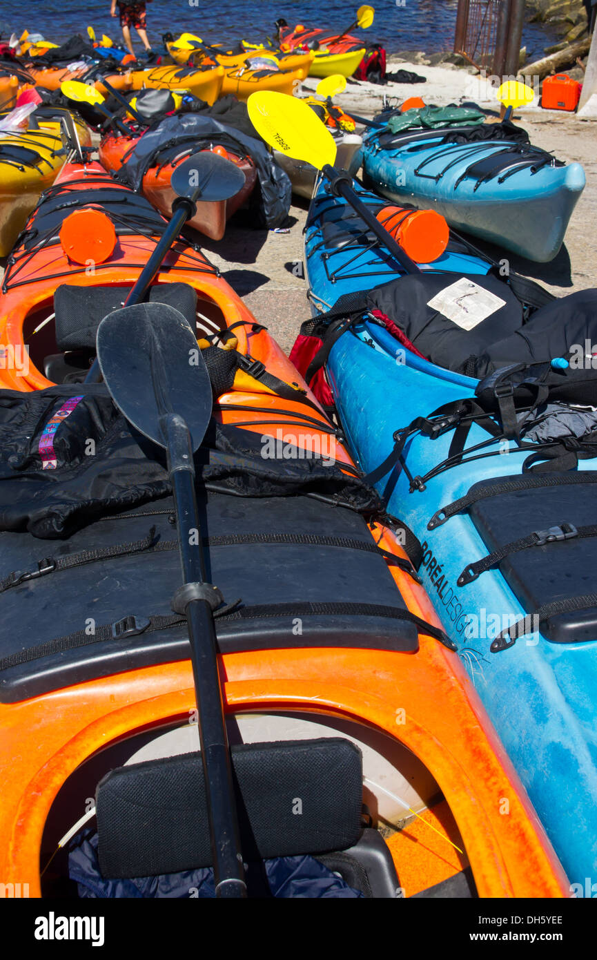 kayaks Quebec Canada Stock Photo - Alamy
