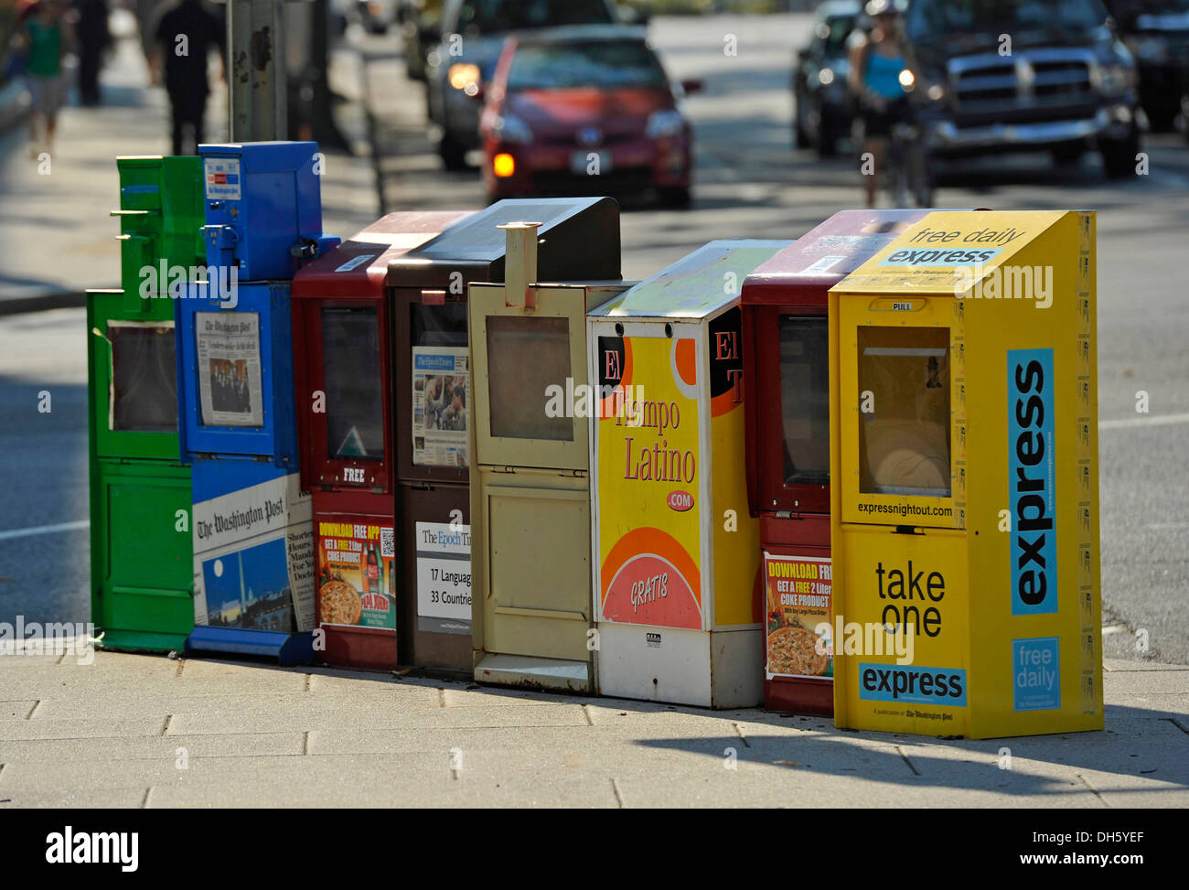 Colourful newspaper boxes hi-res stock photography and images - Alamy