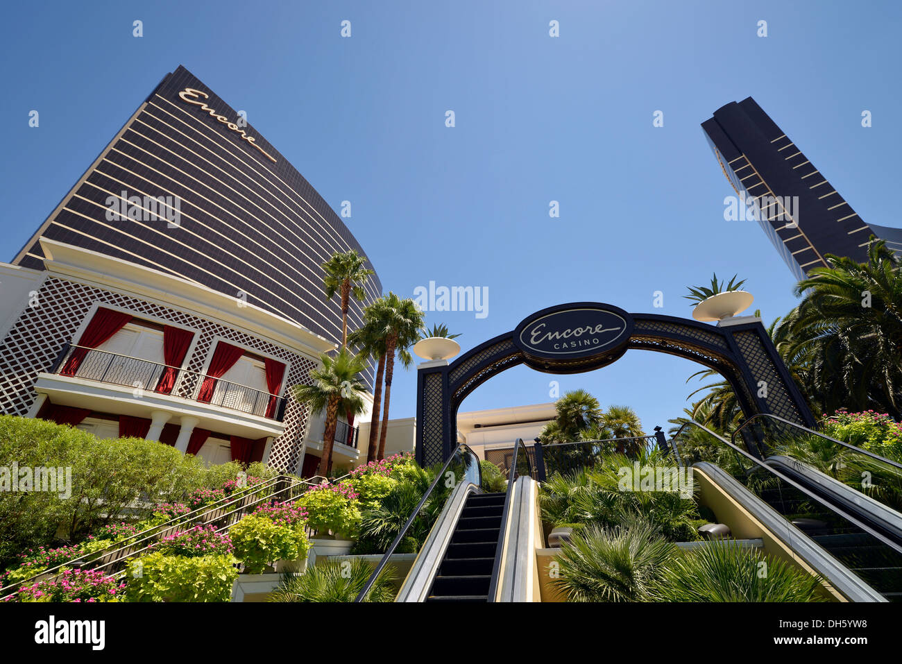 Entrance area to the Encore luxury hotel, Las Vegas, Nevada, United ...