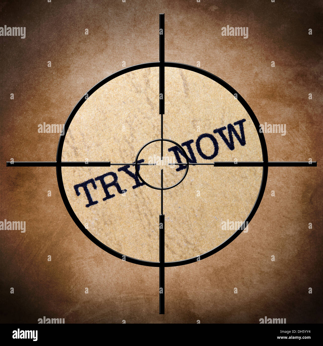 Try now text in target Stock Photo - Alamy