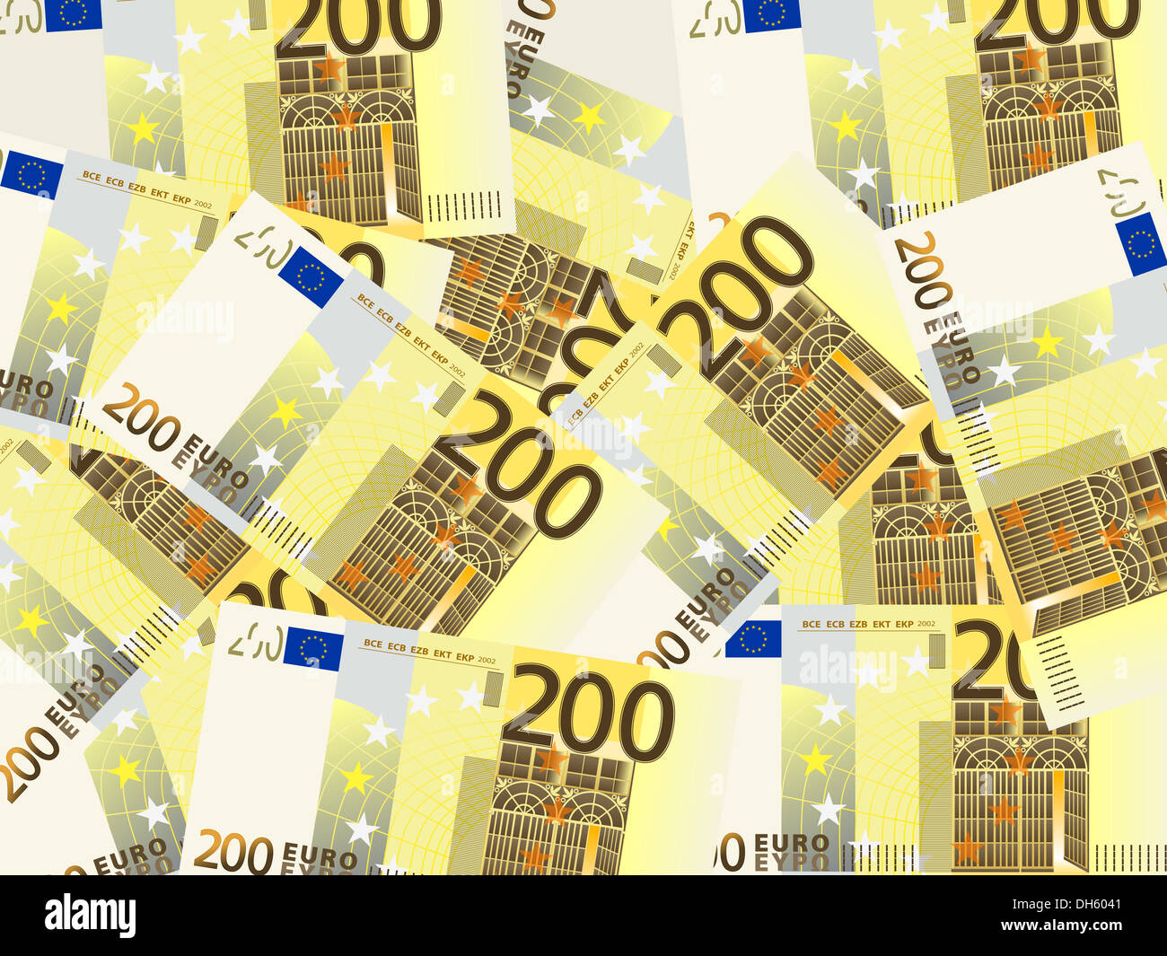 Background from a two hundred euro banknotes. Vector illustration Stock ...