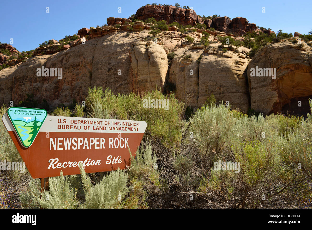 Entrance sign, Newspaper Rock State Historic Monument and Recreation ...