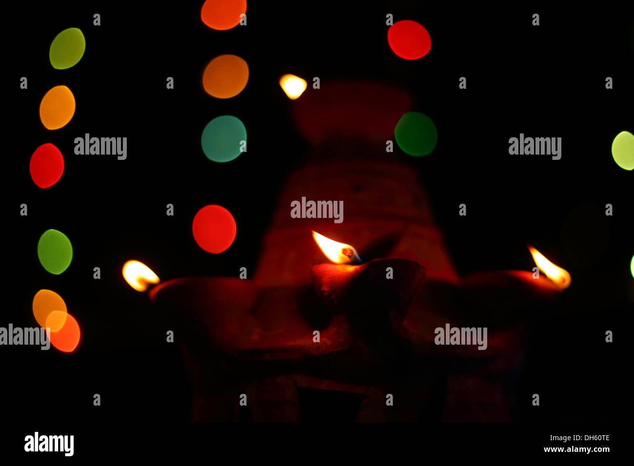 Multiple oil lamps on the occasion of Diwali - the festival of lights ...