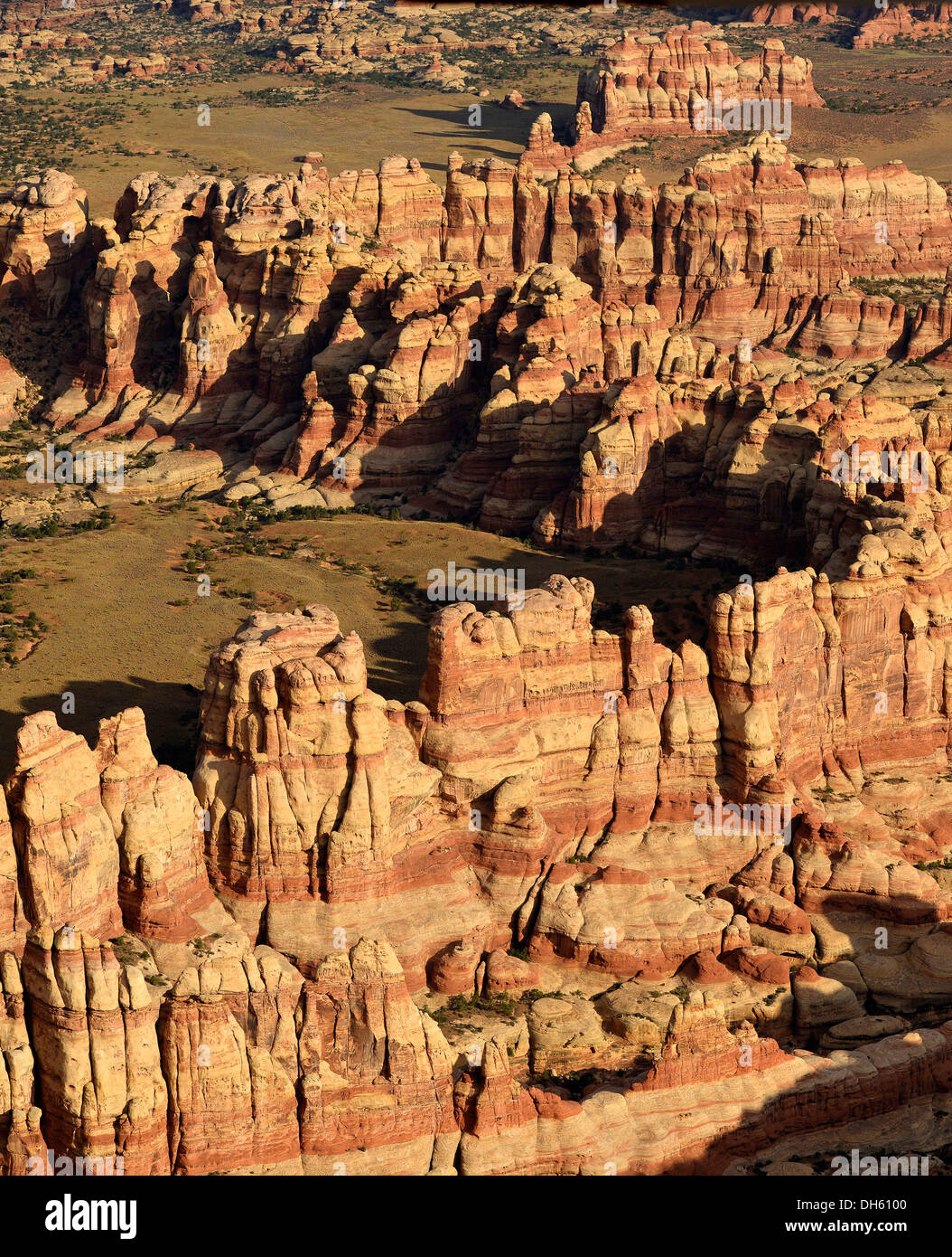 Aerial view, Chesler Park, pinnacles of the Needles District ...
